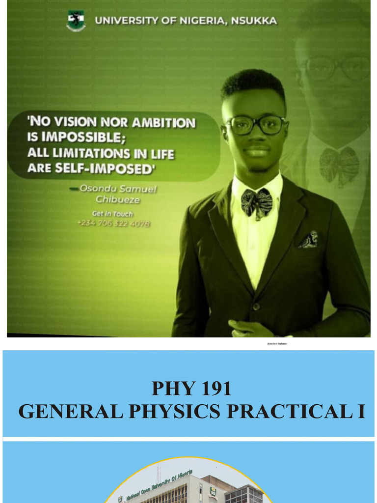 Phy 191 Powered by Osondu Samuel Chibueze | PDF