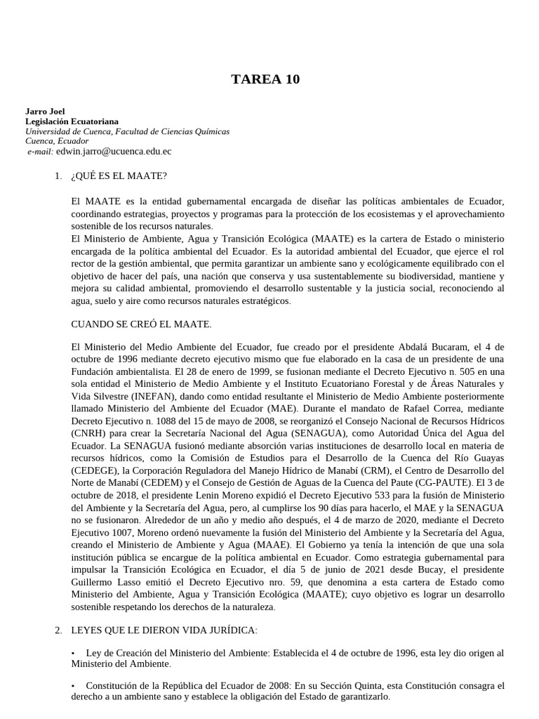 Deber 10 | PDF | Sustentabilidad | Entorno natural