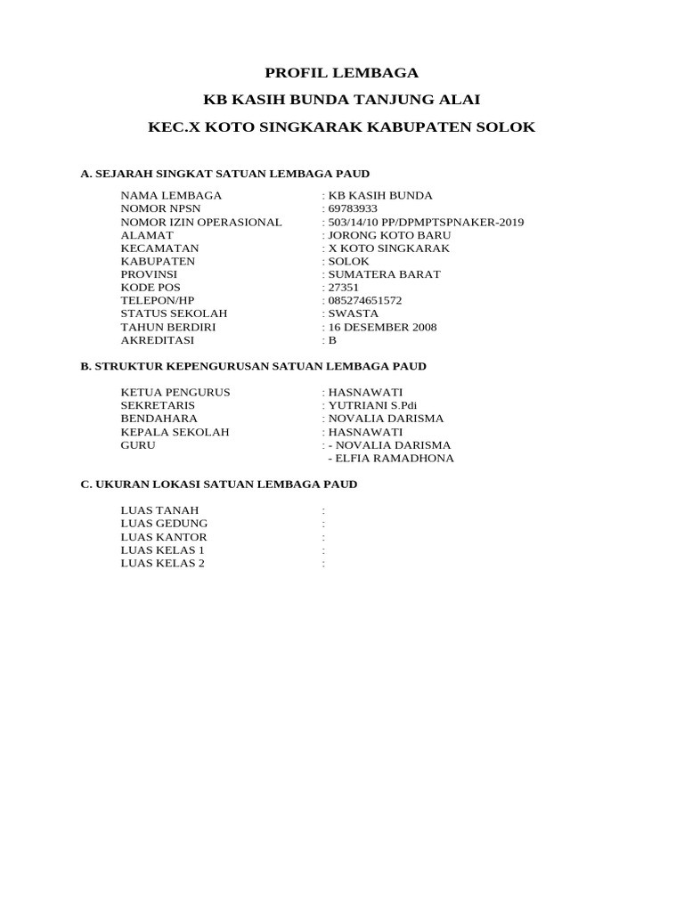 Profil Lembaga | PDF