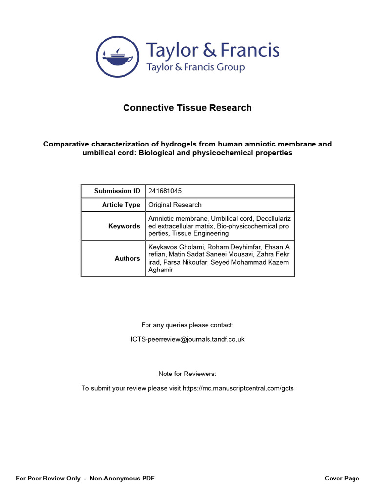 Connective Tissue Research | PDF | Mesenchymal Stem Cell | Experiment