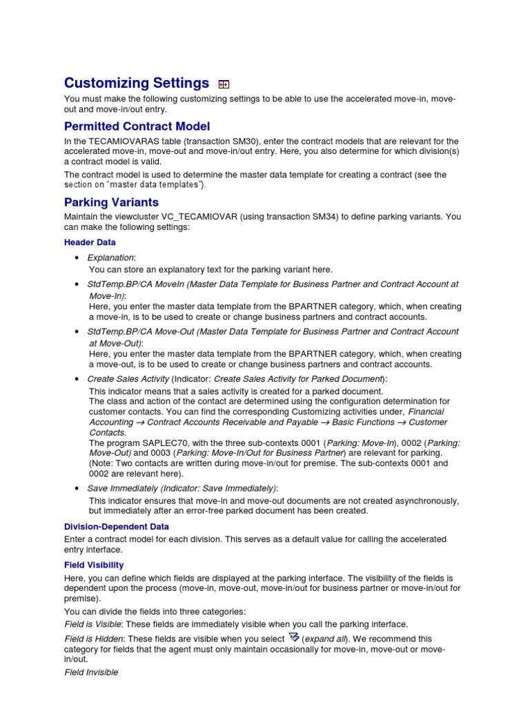 SAP Accelerated Move-In/Out Customization | PDF | Interface (Computing ...