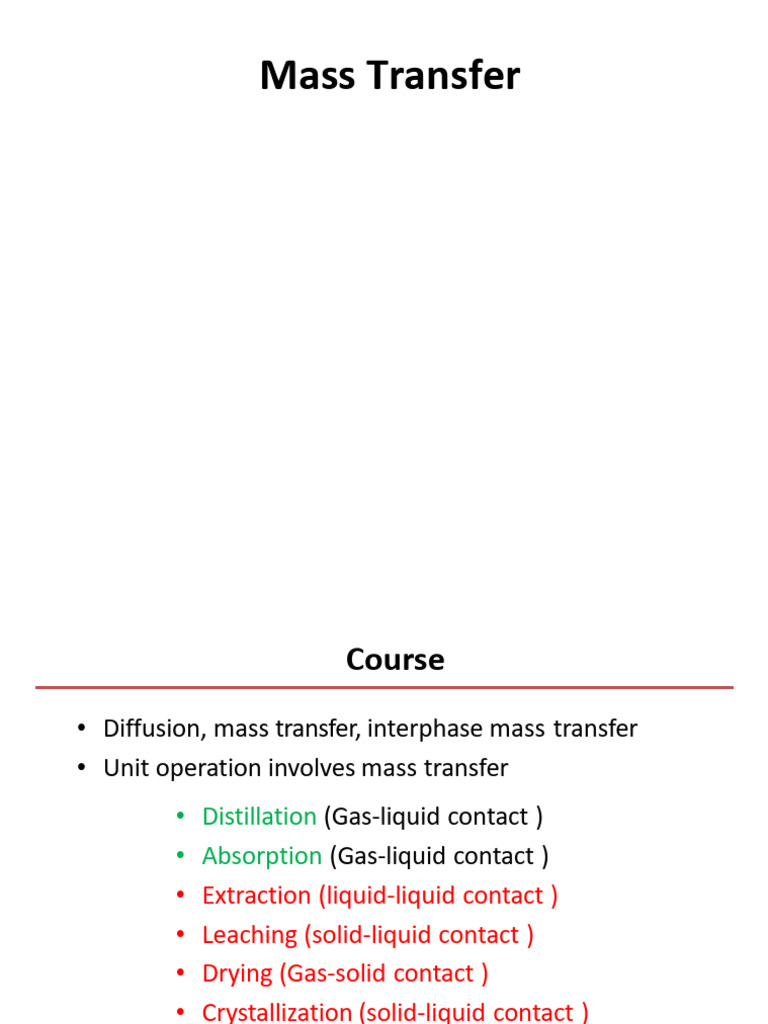 Lecture 1_BT 208 Mass tranfer ppt | PDF | Phase (Matter) | Distillation