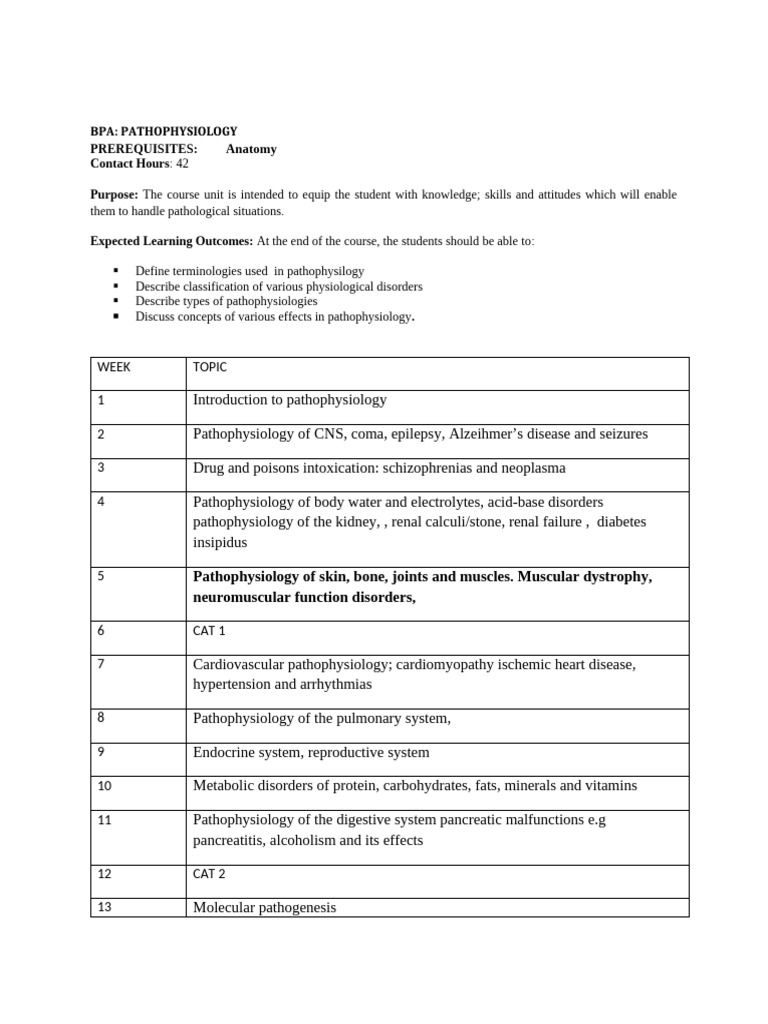 Pathophysiology Notes | PDF | Alcohol Intoxication | Schizophrenia