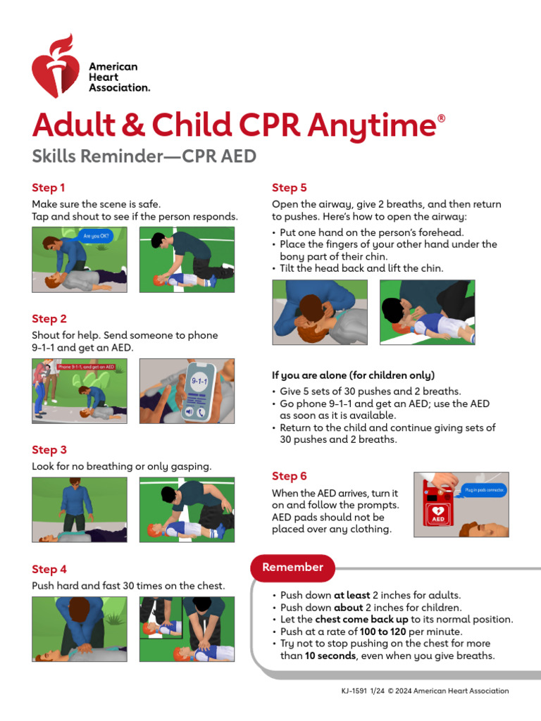 CPR Steps for Adults and Children | PDF