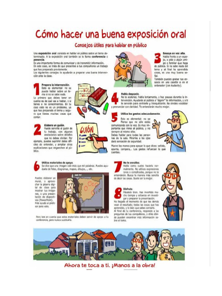 COMO HACER UNA BUENA EXPOSICIÓN ORAL - Infograf (Ia | PDF