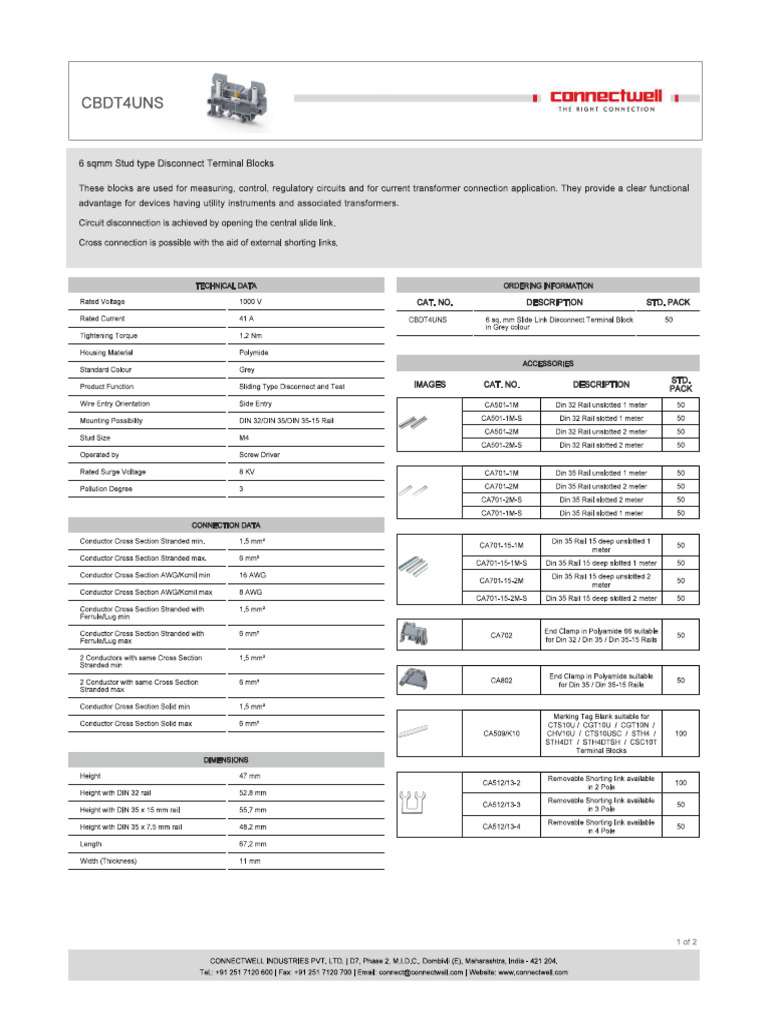 Disconnecting TB's | PDF