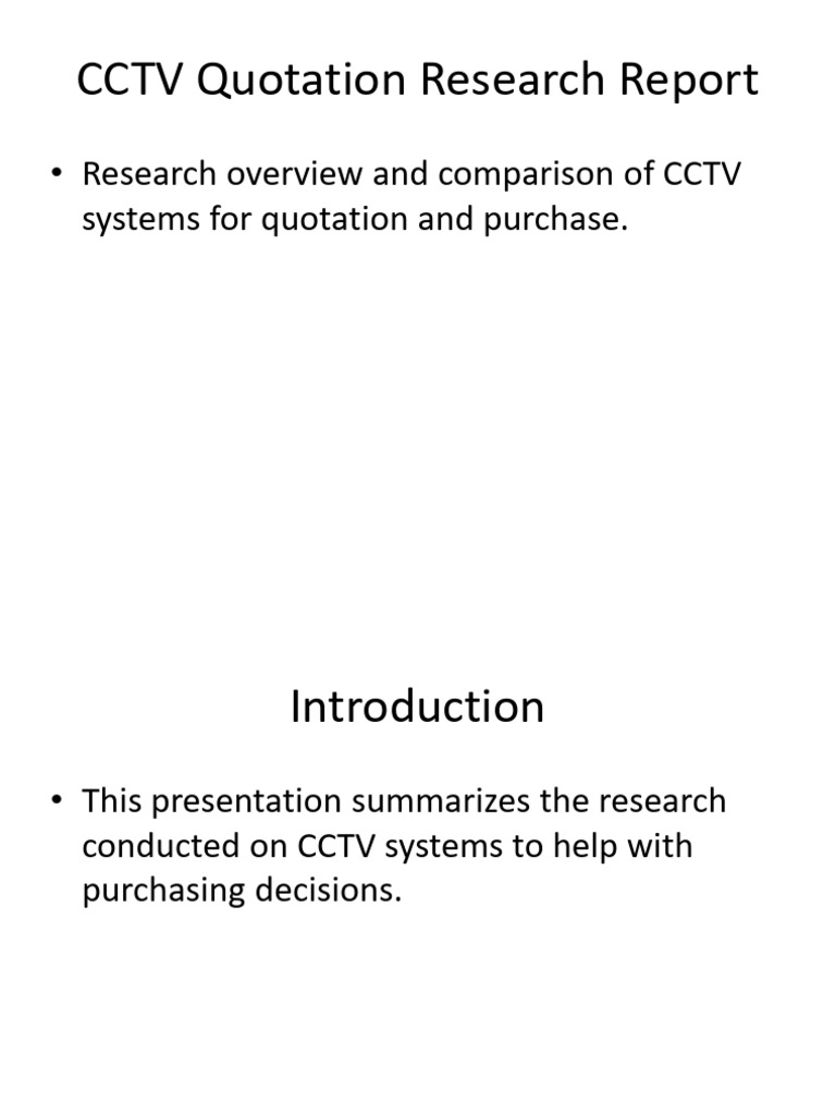 CCTV_Quotation_Presentation1 | PDF