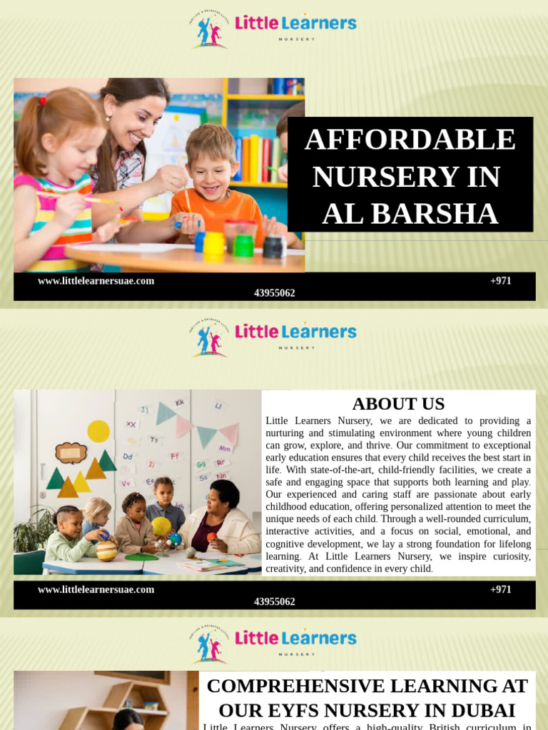 Affordable Nursery in Al Barsha | PDF | Preschool | Learning