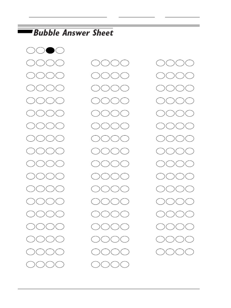 Bubble Answer Sheet for Standardized Tests | PDF
