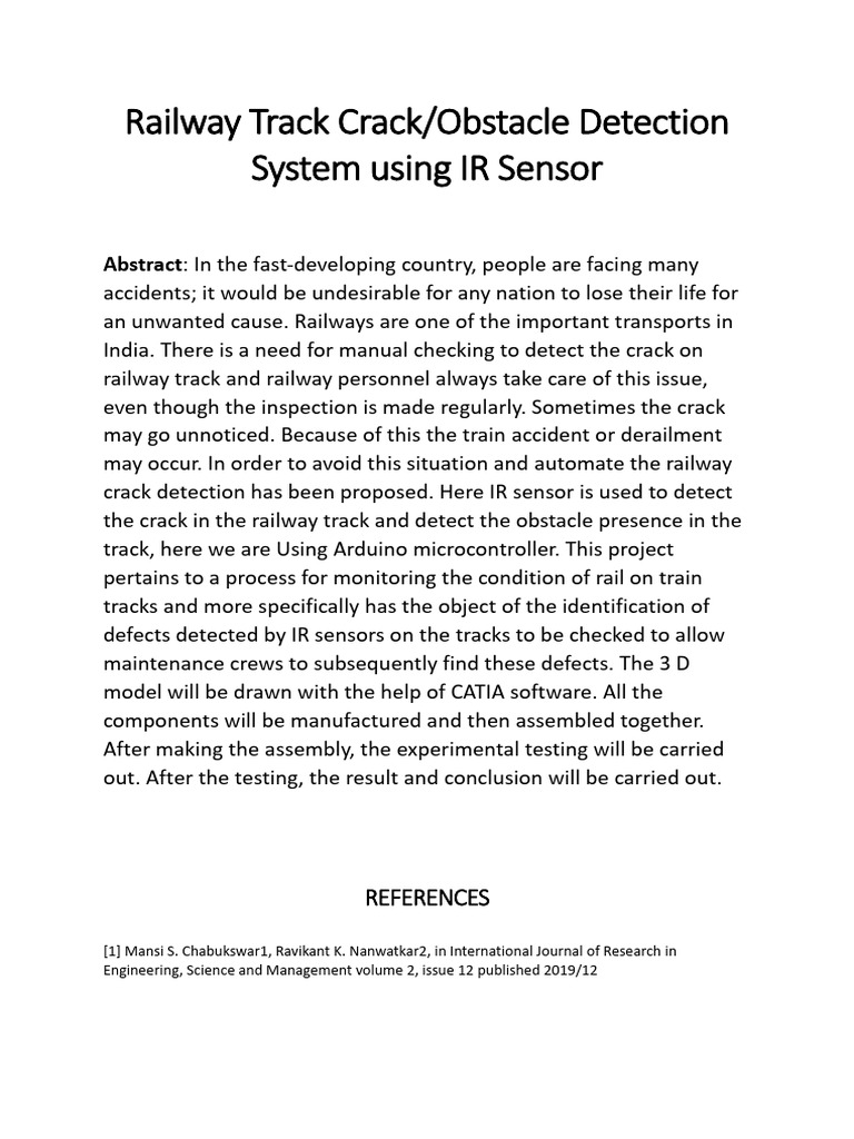Railway Track Crack detection using IR abstract | PDF