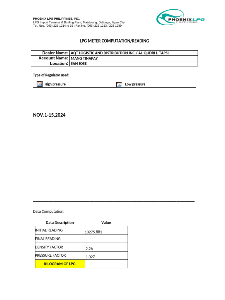 Meter Reading Putik | PDF