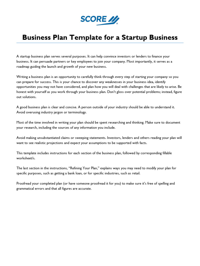 Baron Niño MISTICA - SCORE-Startup-Business-Plan-Template | PDF ...