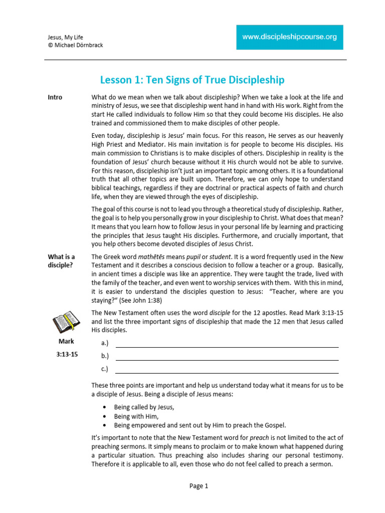 Signs of True Discipleship in Christ | PDF | Disciple (Christianity) | Jesus