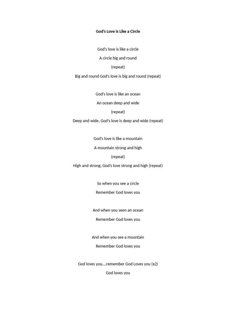 God's Love is Like a Circle | PDF