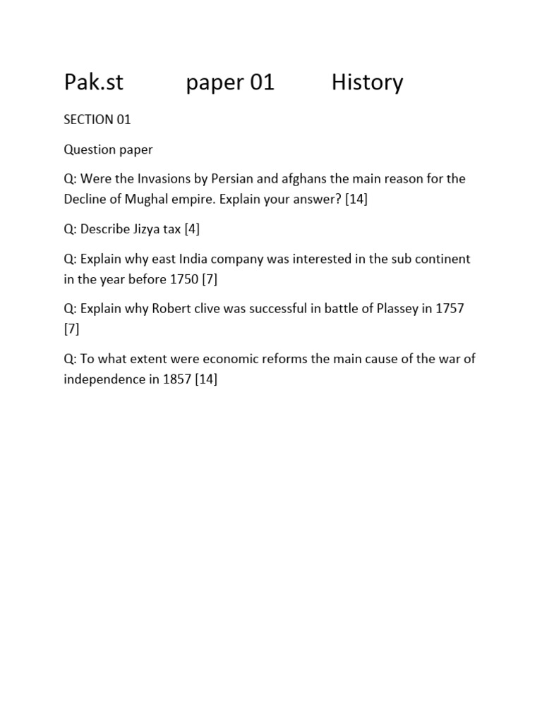 Pak - ST Section 1 Question | PDF