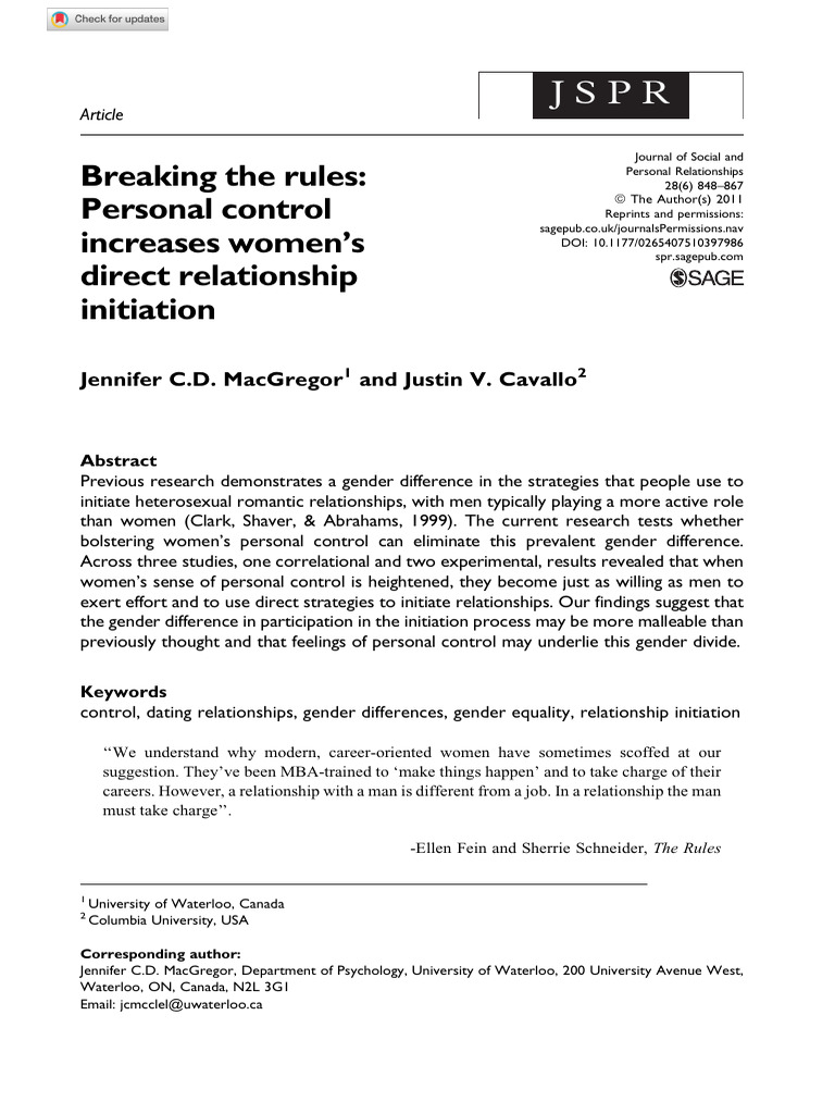 Macgregor Cavallo 2011 Breaking The Rules Personal Control Increases ...