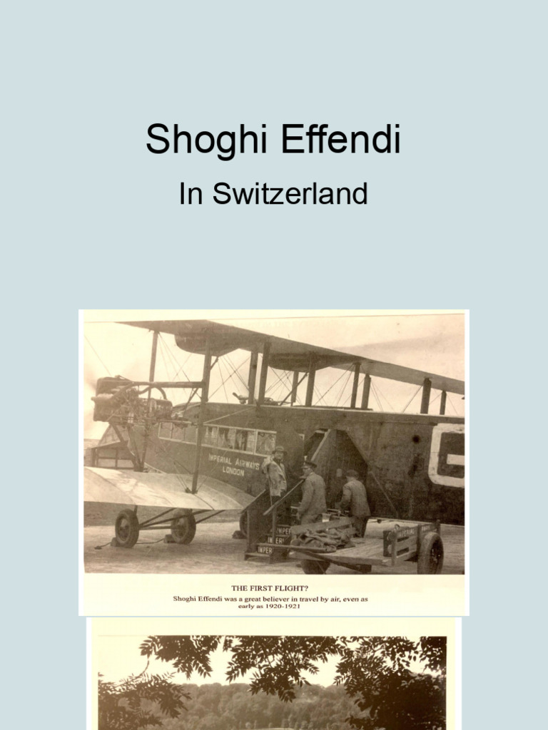 Shoghi Effendi in Switzerland | PDF | Bahá'í Faith