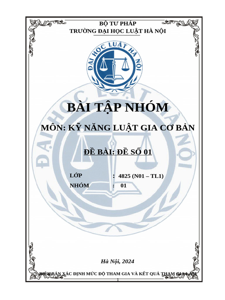 KỸ NĂNGG LUẬT GIA CƠ BẢN BTN N01.TL1 1 | PDF