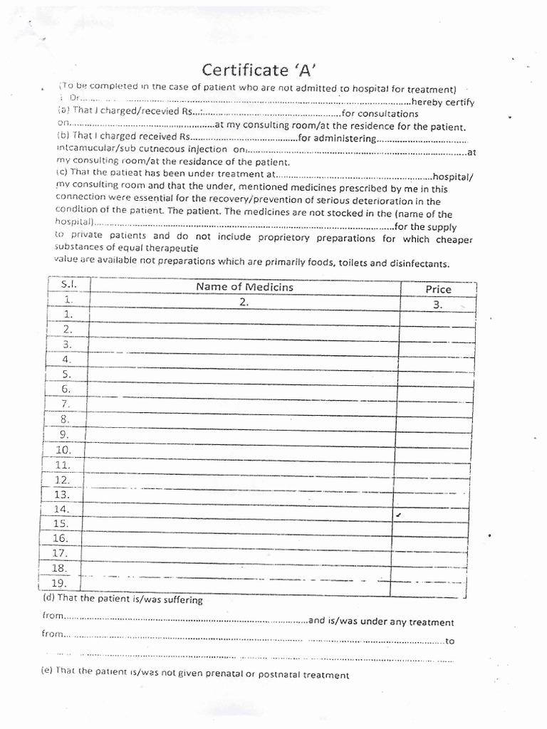 Medical Form | PDF