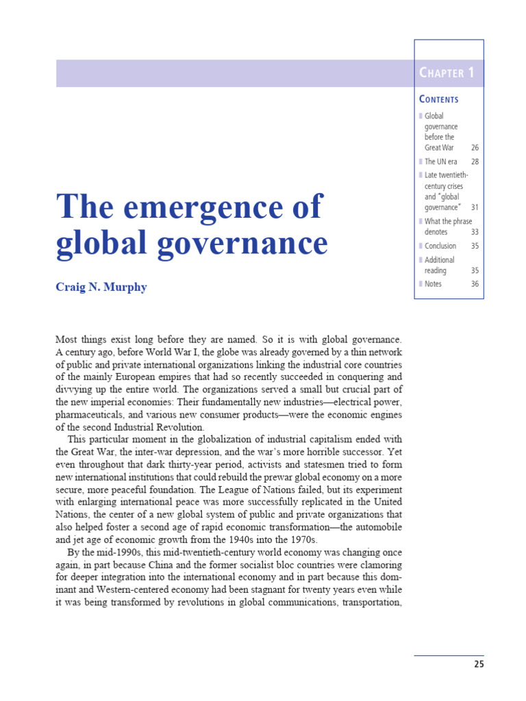 Murphy.2018.The Emergence of Global Governance (CH 1 IN Weiss ...