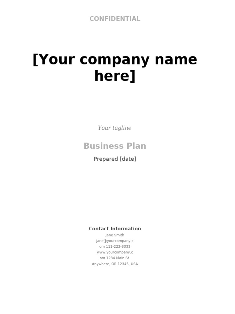 Business Plan Template 2020 | PDF | Expense | Net Income