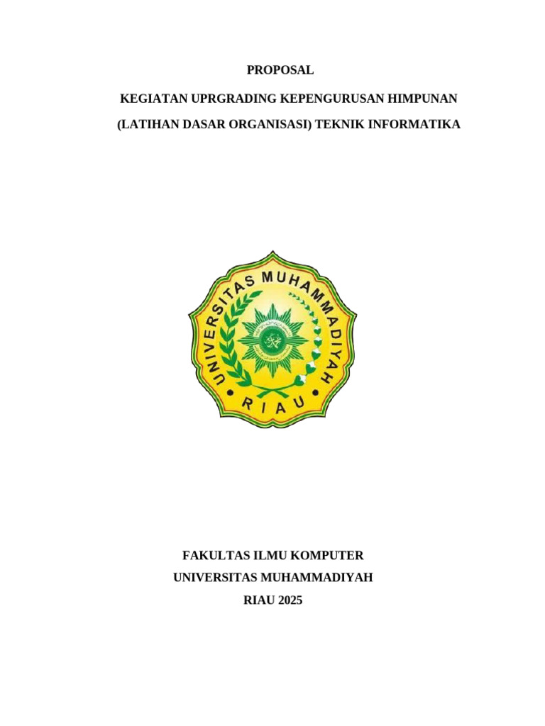 PROPOSAL UPGRADING KEPENGURUSAN 2025 Outdoor Kampus 1 - For Merge | PDF