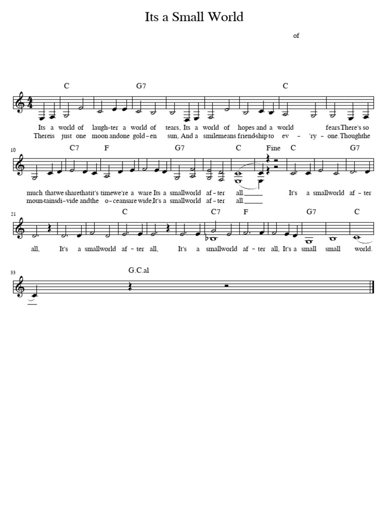 Its A Small World | PDF