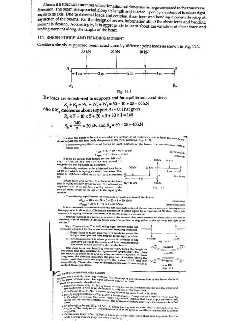 SF and BM Cantilever | PDF | Center Of Mass | Geometry