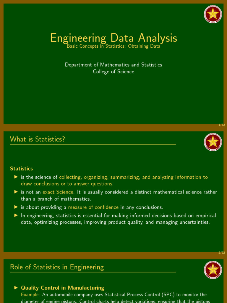 Statistics in Engineering: Data Analysis Guide | PDF | Sampling (Statistics) | Experiment