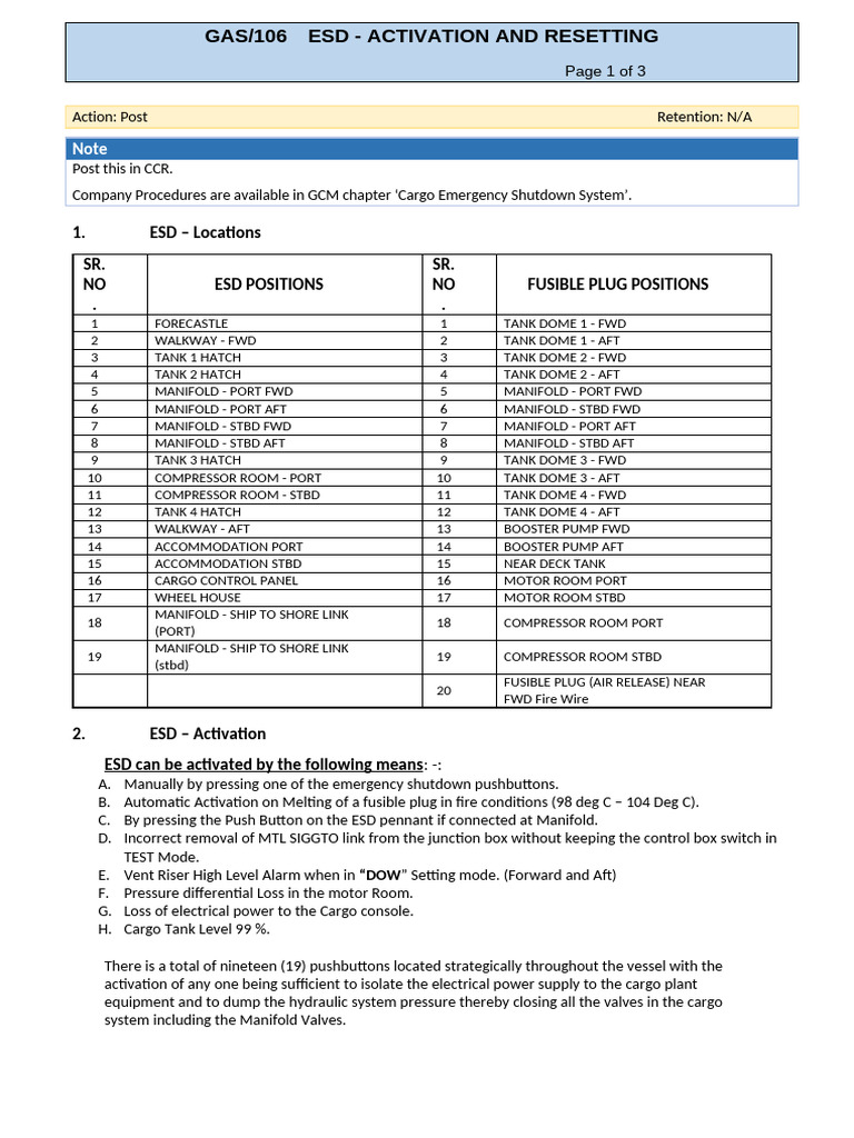 ESD Activation and Reset Procedures | PDF | Manufactured Goods