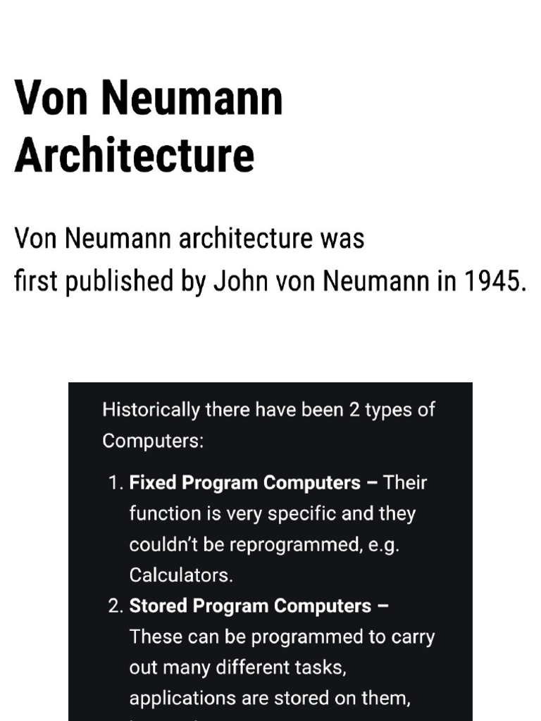Von Neumann Architecture | PDF