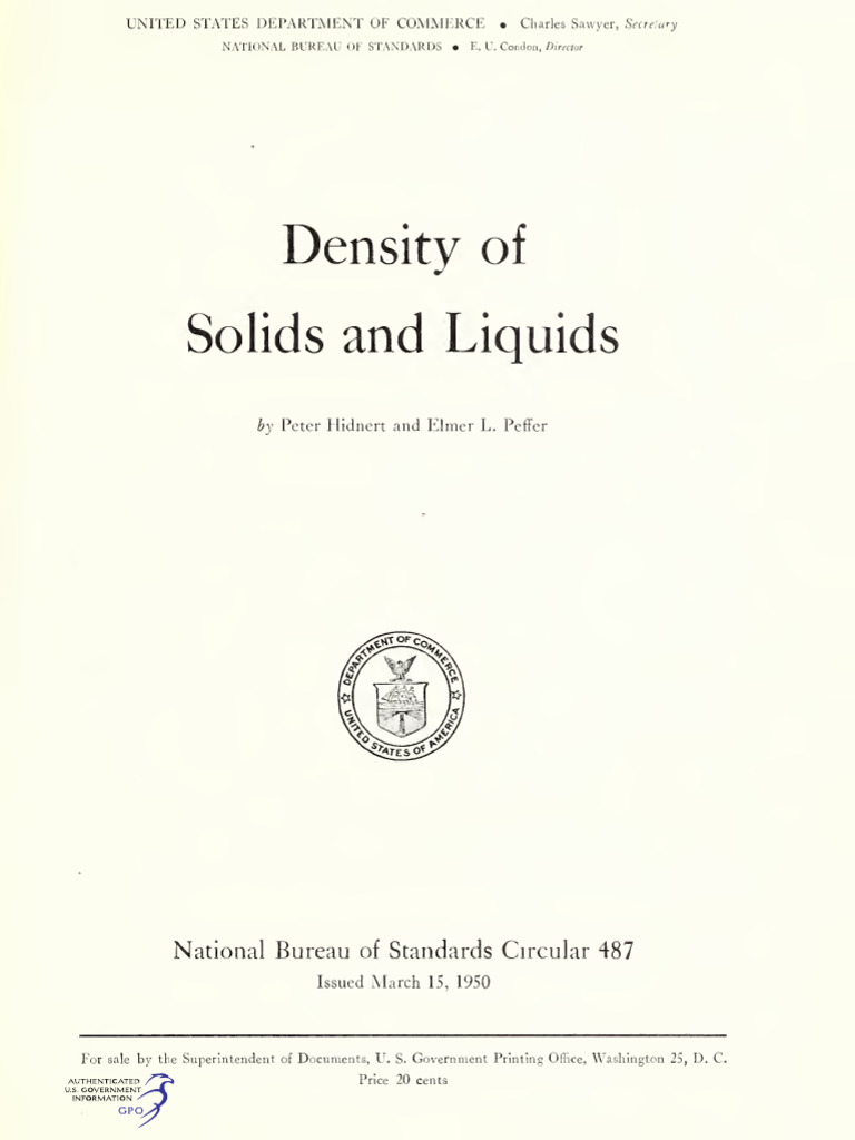 Density of Solids and Liquids-Book | PDF | Density | Litre