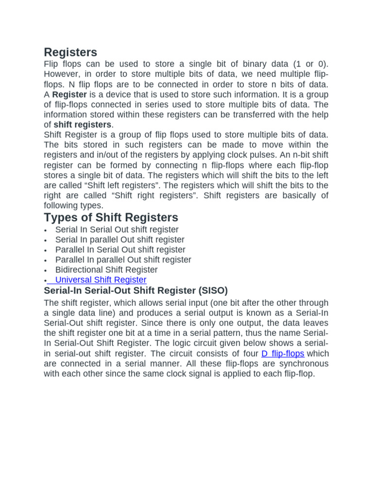 Registers_Counter | PDF | Bit | Computer Engineering