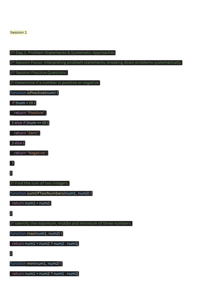 Day 1 Problem Statements & Systematic Approaches | PDF | Mathematics ...
