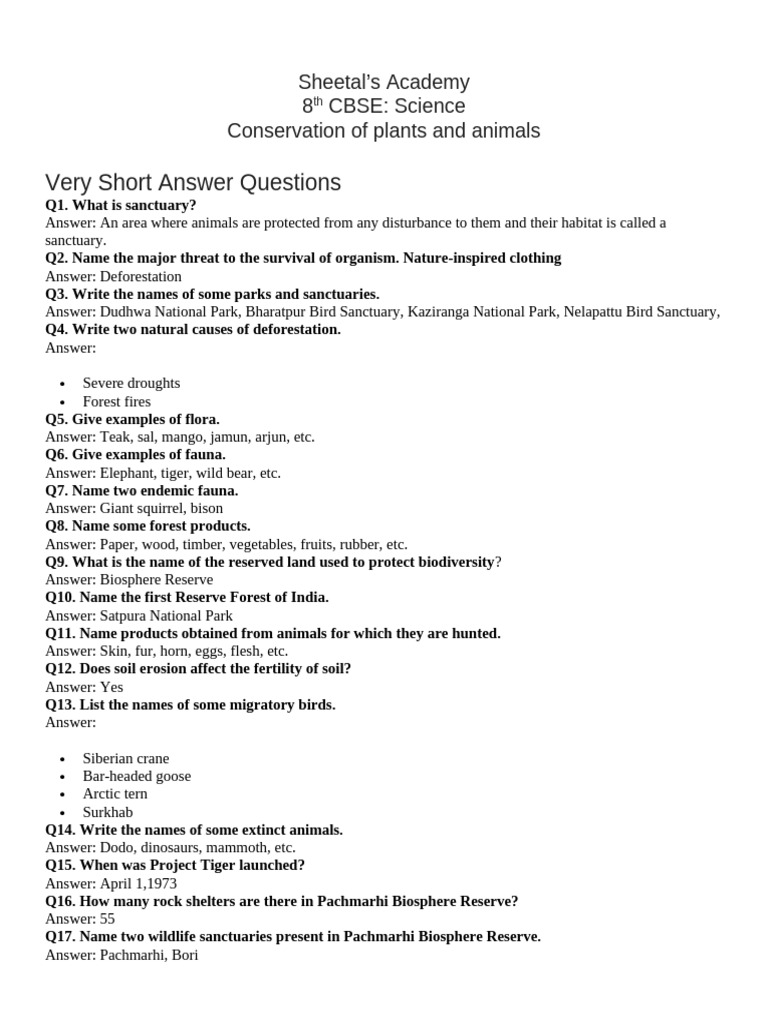 Class 8 Notes on Conservation | PDF | Conservation Biology | Soil
