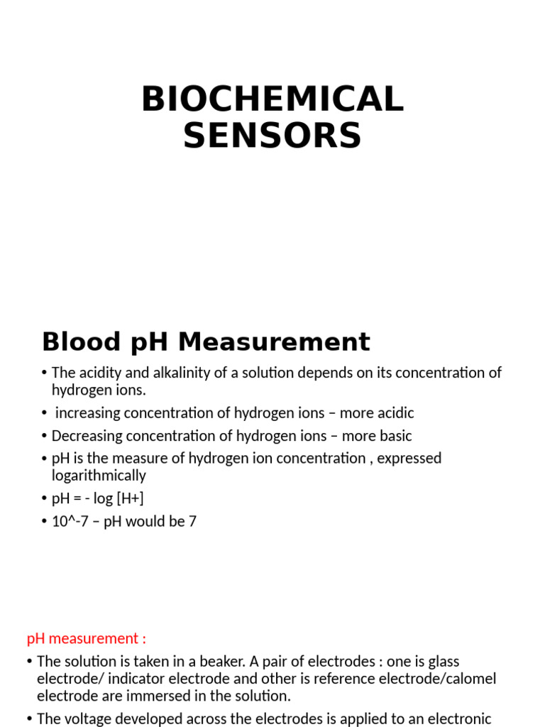 Biochemical Sensors | PDF | Ph | Physical Chemistry