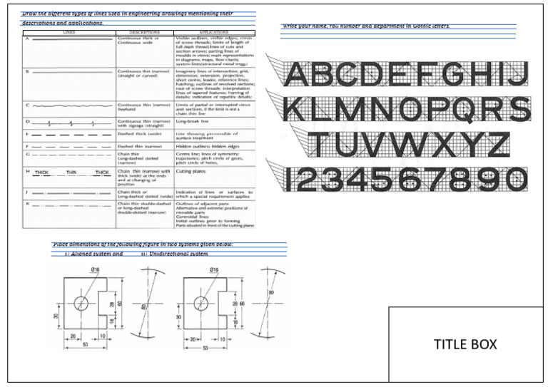Types of Lines in Engineering Drawings | PDF