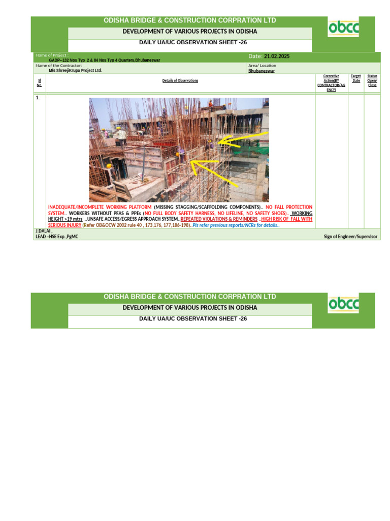 011 DAILY Observation Sheet-REPORT -26 gadp 2 | PDF