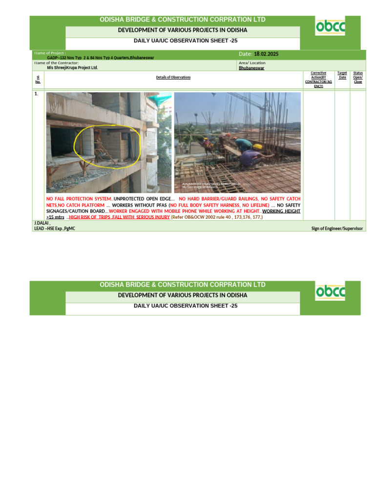 011 DAILY Observation Sheet-REPORT - 25 Gadp 2 | PDF