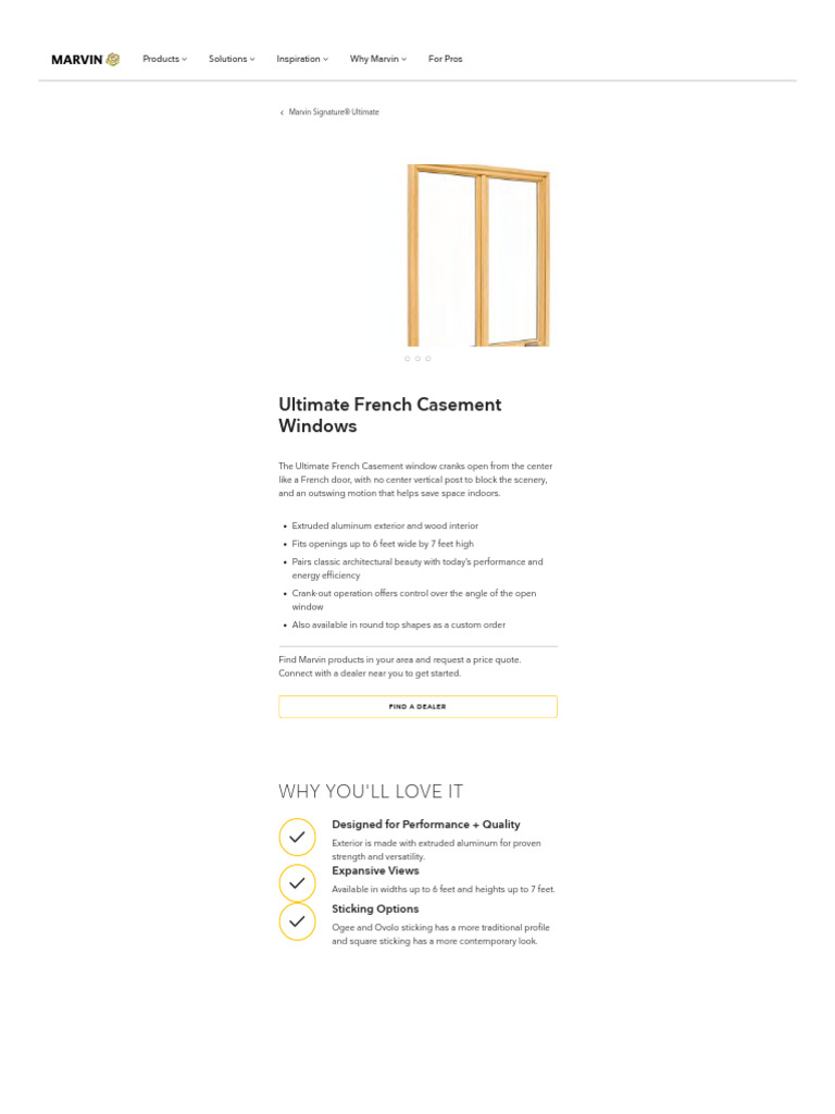 Marvin Ultimate French Casement Windows | PDF | Window | Door