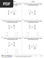 Identifying Similar and Dissimilar Fractions Worksheet 1 | PDF