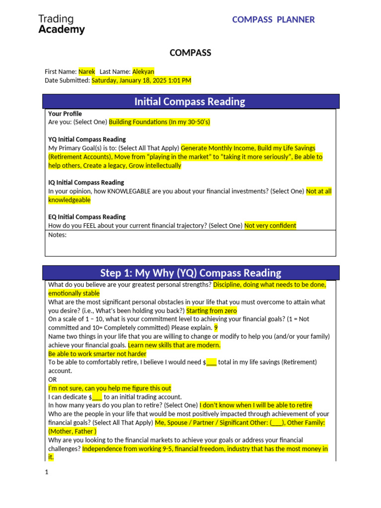 Compass Planner Tuesday 28 January 2025 152529 | PDF | Investing ...
