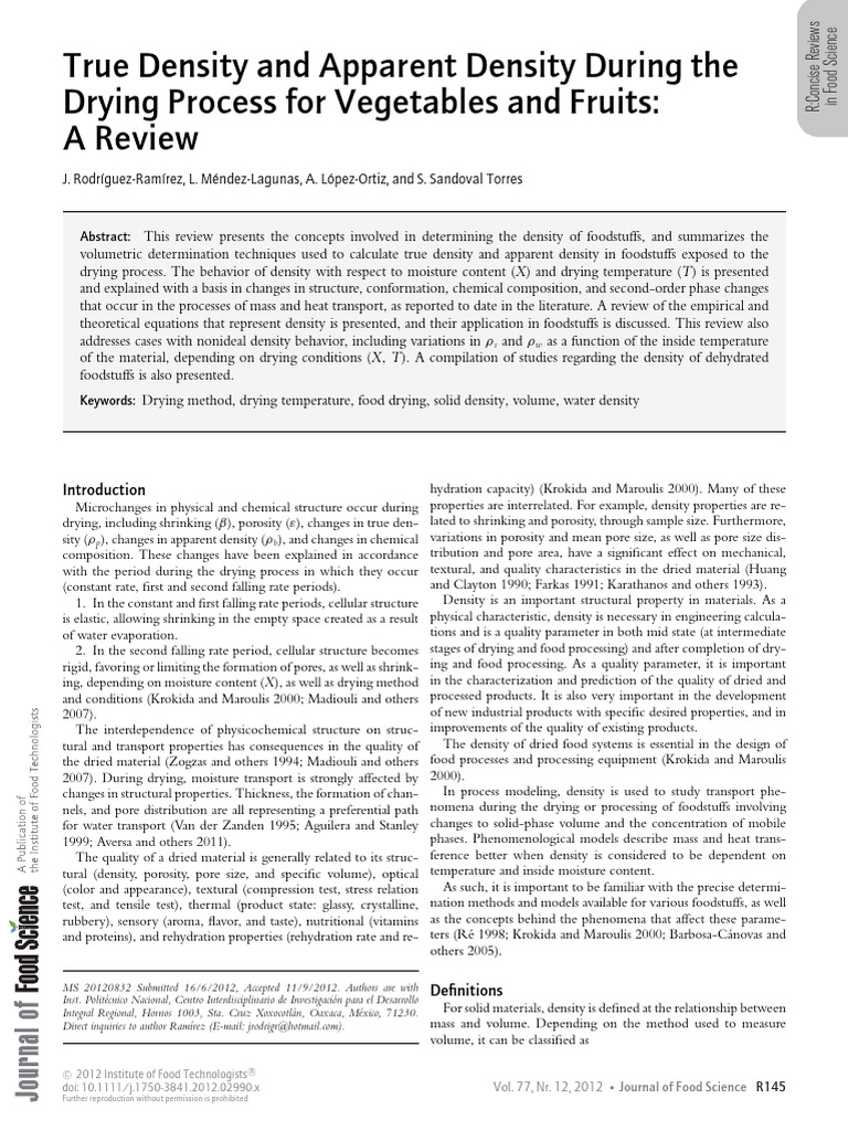 Journal of Food Science - 2012 - Rodríguez Ramírez - True Density and ...