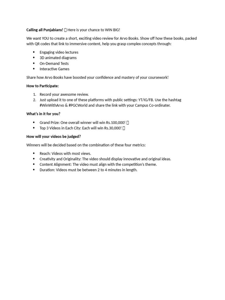 PGC Arvo Books Brief | PDF