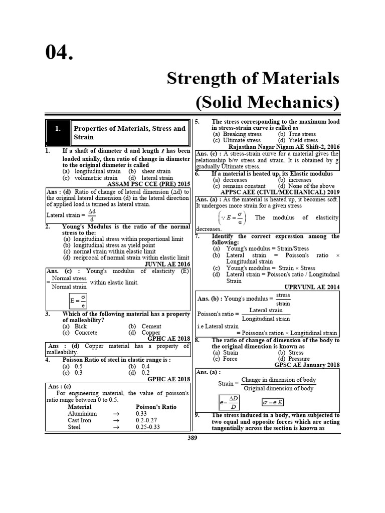 04-[SOM] | PDF | Deformation (Engineering) | Young's Modulus