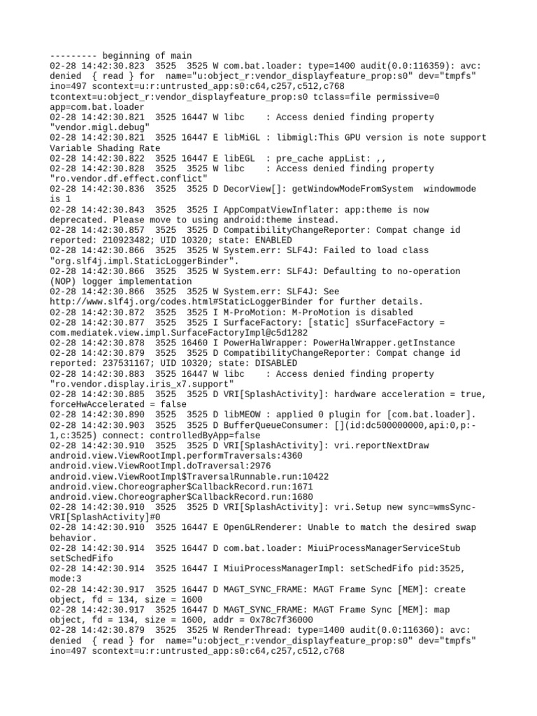 Com - Bat.loader Logcat | PDF | Computing | System Software
