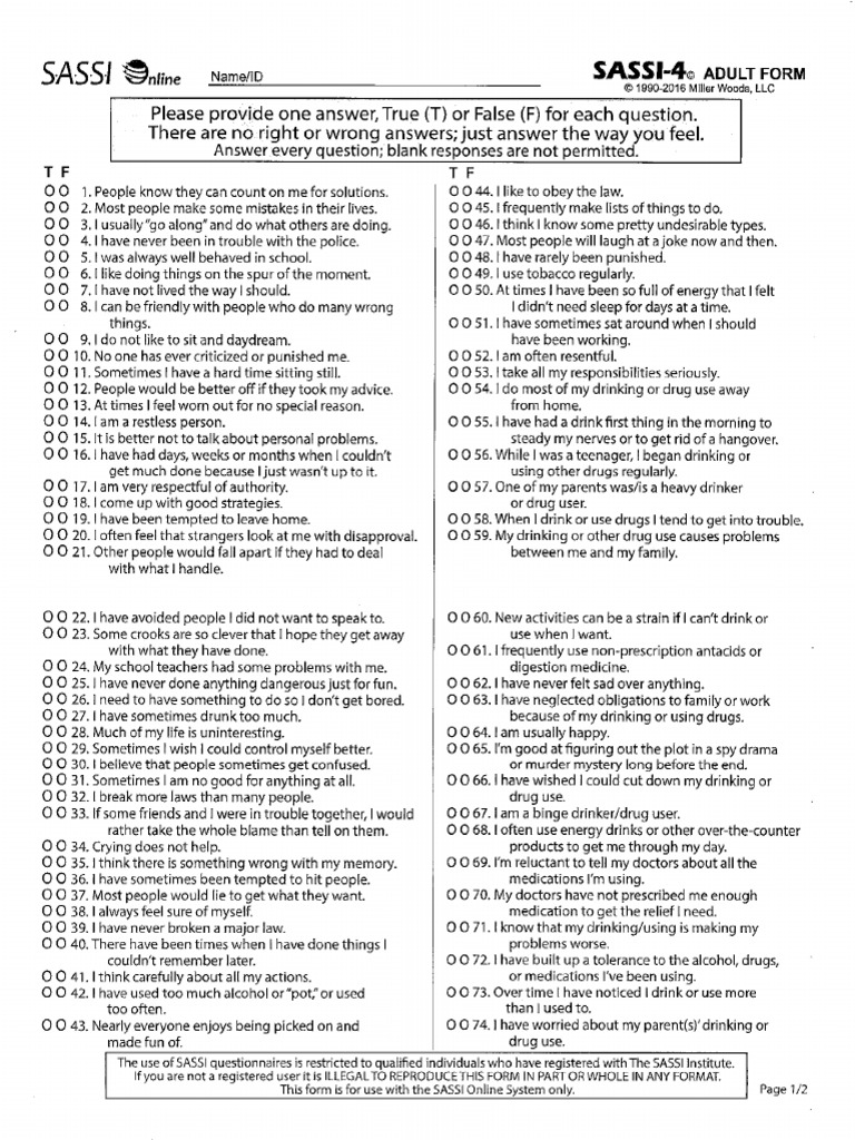Adult Sub Abuse Eval Forms | PDF