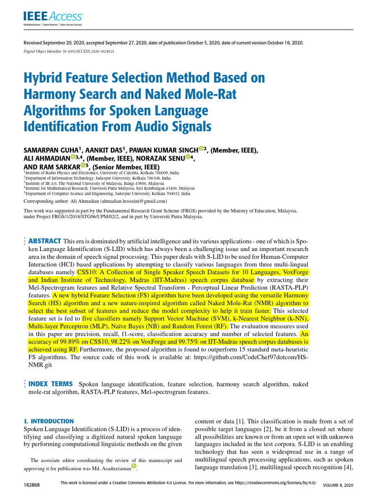 2020_Hybrid Feature Selection Method Based on_LID | PDF | Spectral Density | Fast Fourier Transform
