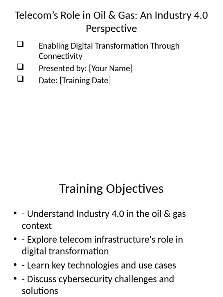 Telecom's Impact on Oil & Gas 4.0 | PDF | Internet Of Things | Computer ...