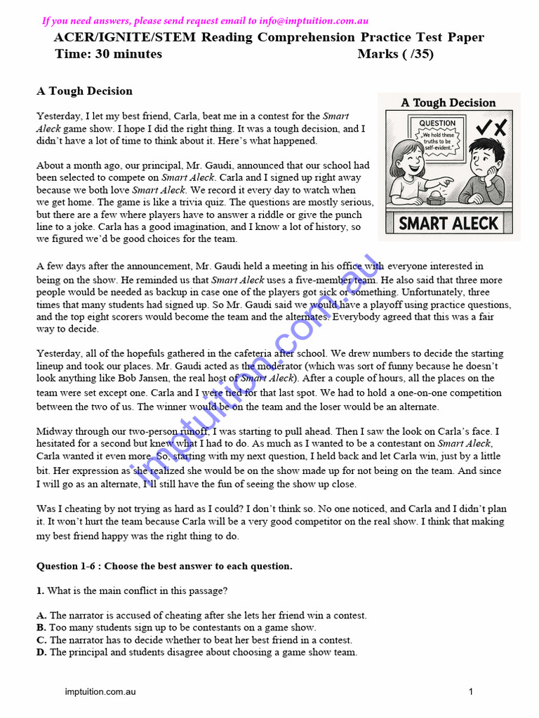 Ignite Reading Comprehension Practice Test | PDF | Blood Donation ...